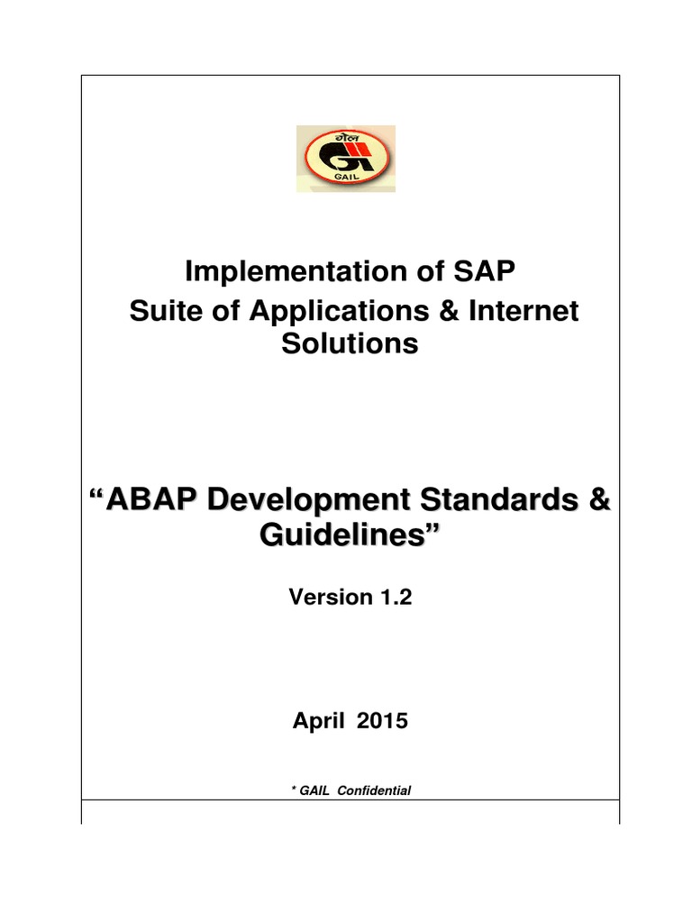 ABAP Development Standards Guidelines Ve | PDF | Object (Computer ... ABAP Development Standards Guidelines Ve | PDF | Object (Computer ...