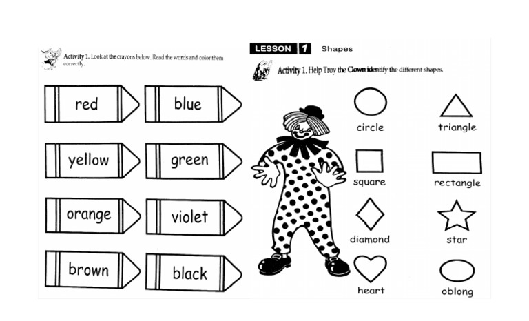Colors and Shapes Worksheets | PDF