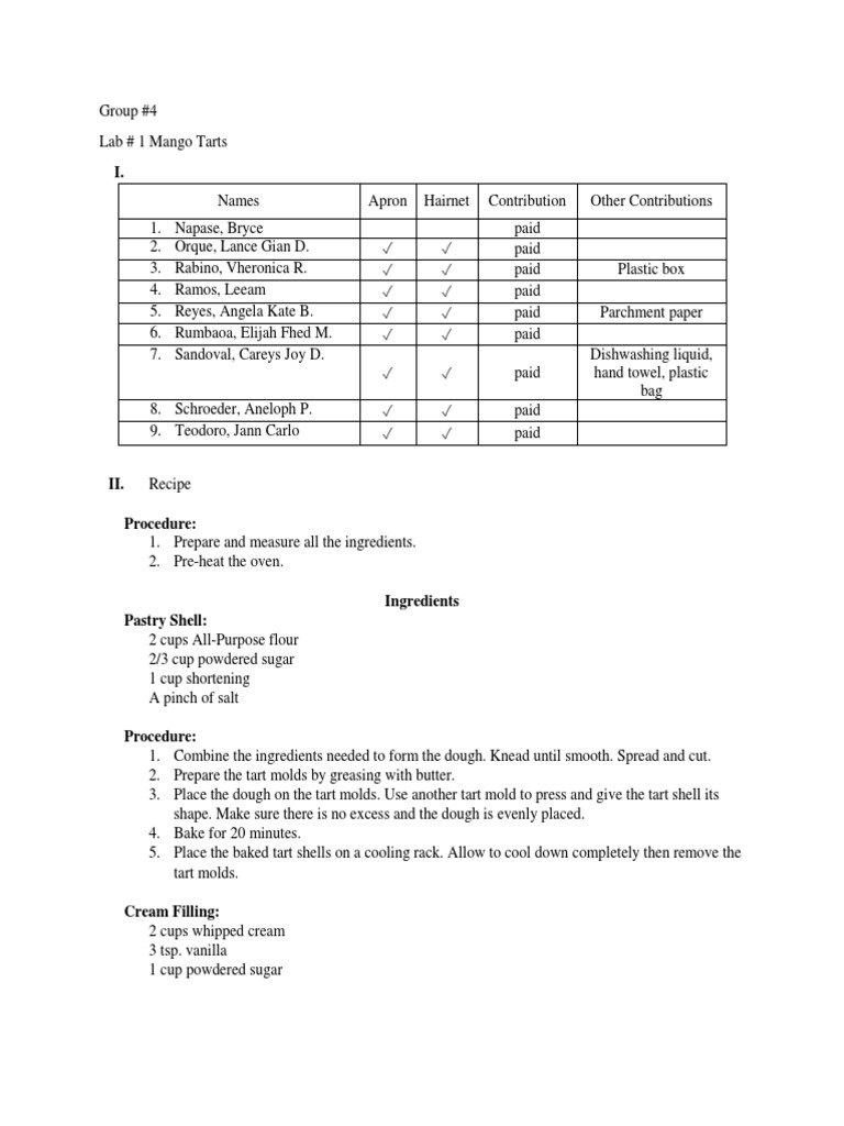 Tle Lab Report | PDF | Cakes | Baking
