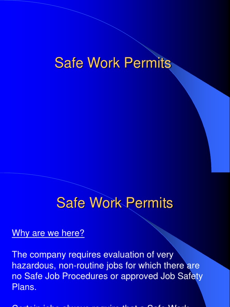 Safe Work Permits | PDF | Prevention | Safety