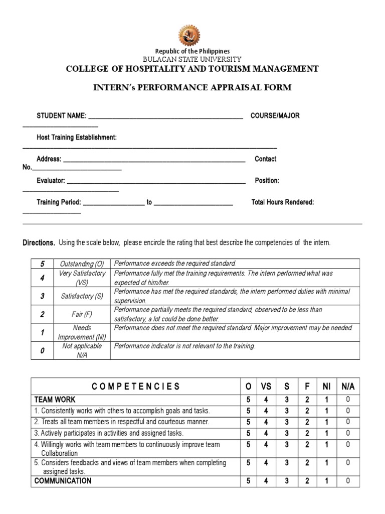 F6 Interns Performance Appraisal Form | PDF | Performance Appraisal | Cognition