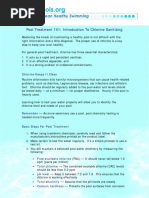 Pool Care Cheat Sheet | PDF | Water | Chemical Engineering