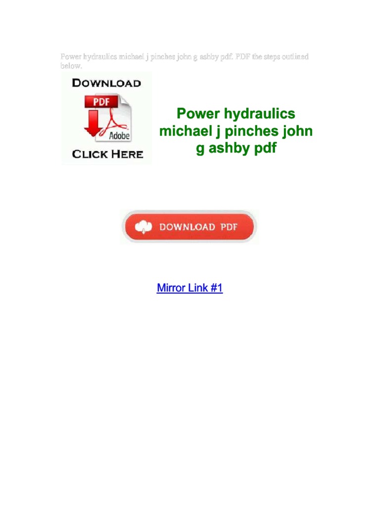 Power Hydraulics Michael J Pinches John G Ashby PDF | PDF | Microsoft ...