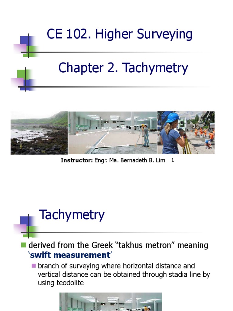 Tacymetry-Horizontal and Inclined Sights | PDF | Surveying | Geomatics