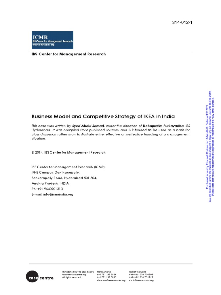 IKEA's Competitive Strategy in India | PDF | Business | Retail