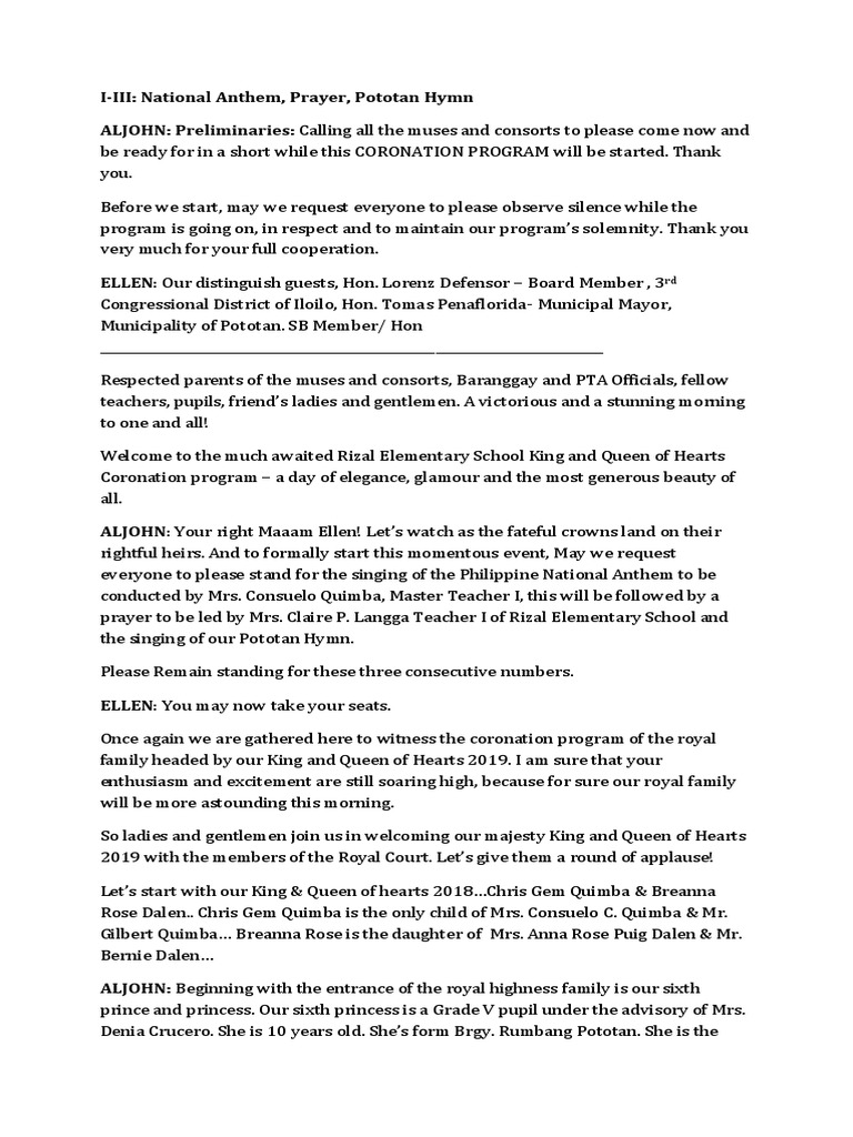 Script King & Queen of Hearts 2019 | PDF | Royalties | Government ...