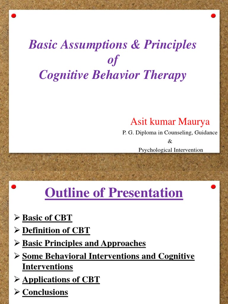Basic Assumptions Principles of CBT | PDF | Cognitive Behavioral ...