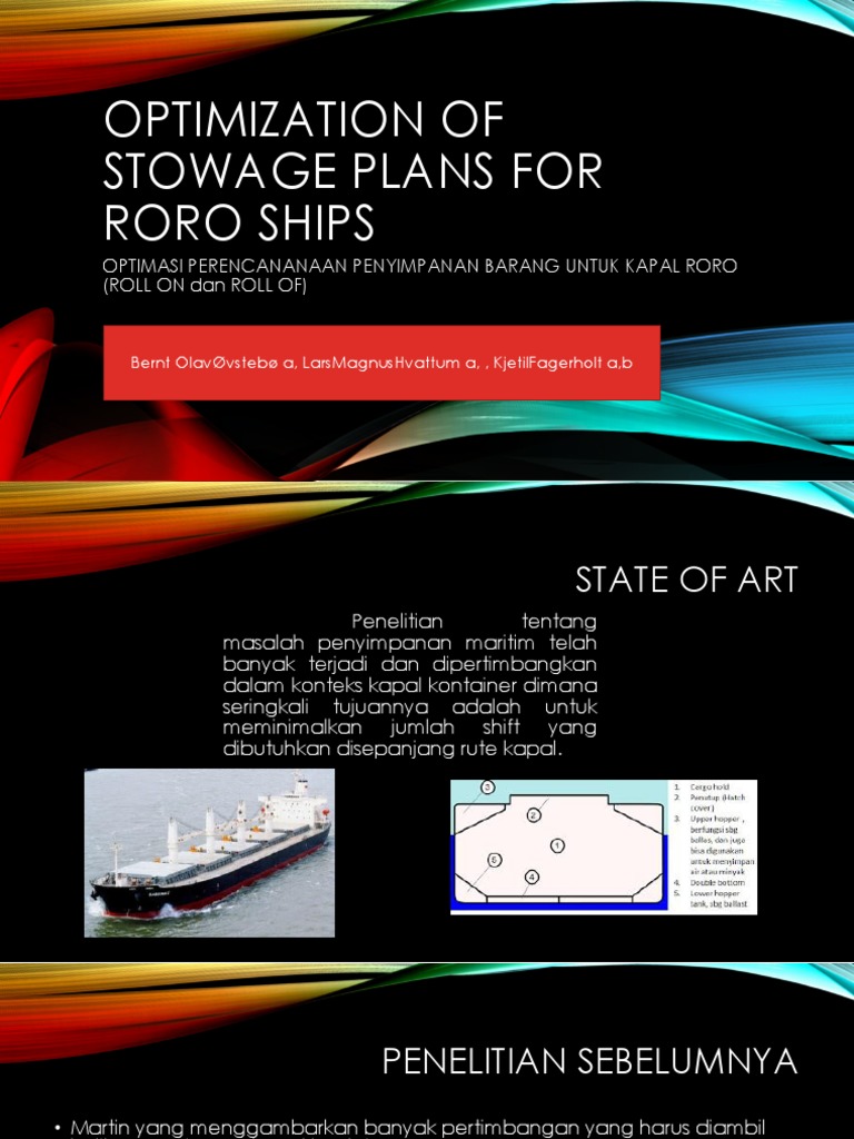 Optimization of Stowage Plans For RoRo Ships | PDF | Teknologi & Rekayasa