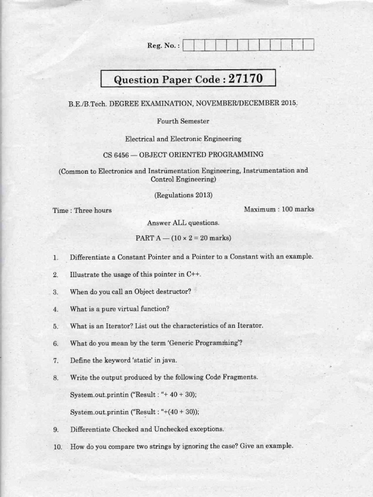 CS6456 Oop Rejinpaul ND15 PDF | PDF | C++ | Area