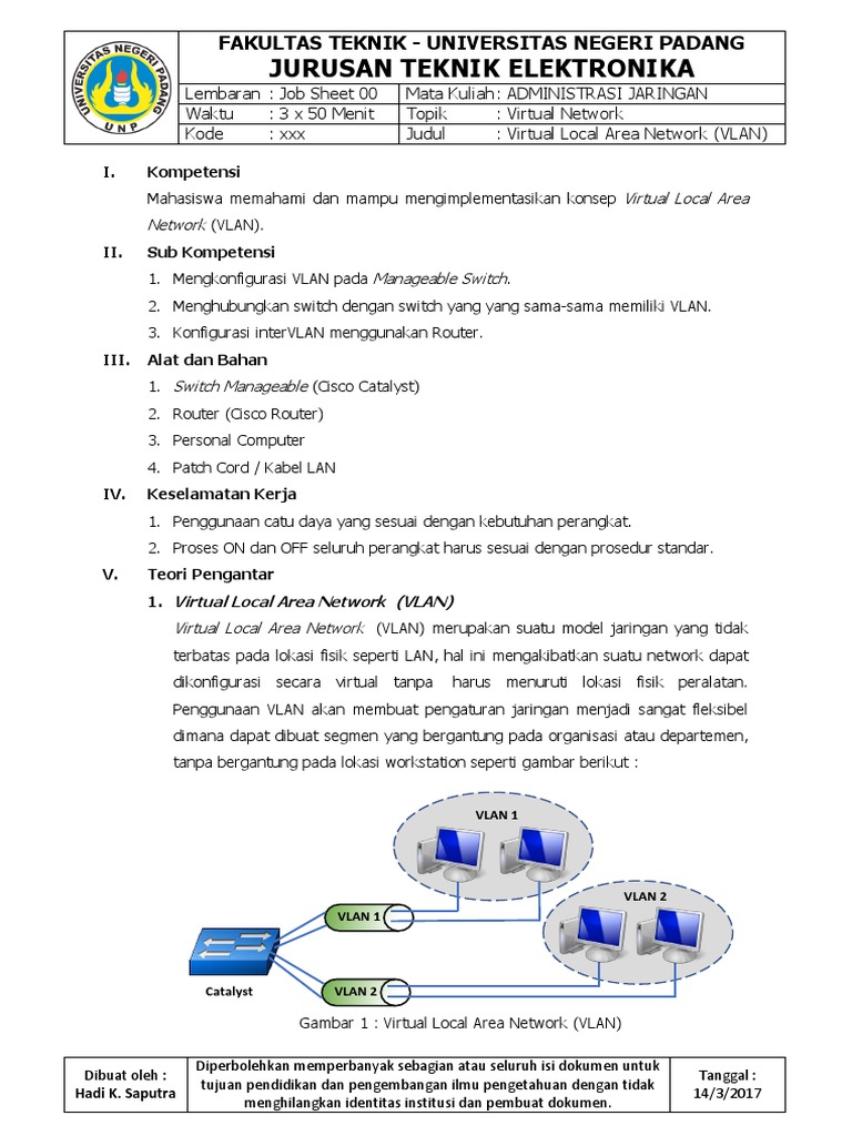 Job Sheet Administrasi Jaringan - Cisco VLAN | PDF