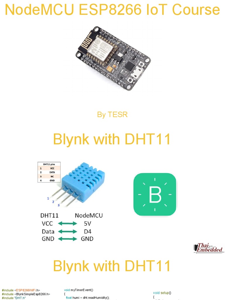 13.7. NodeMCU-ESP8266 Blynk With DHT11 | PDF | Computing And Information Technology