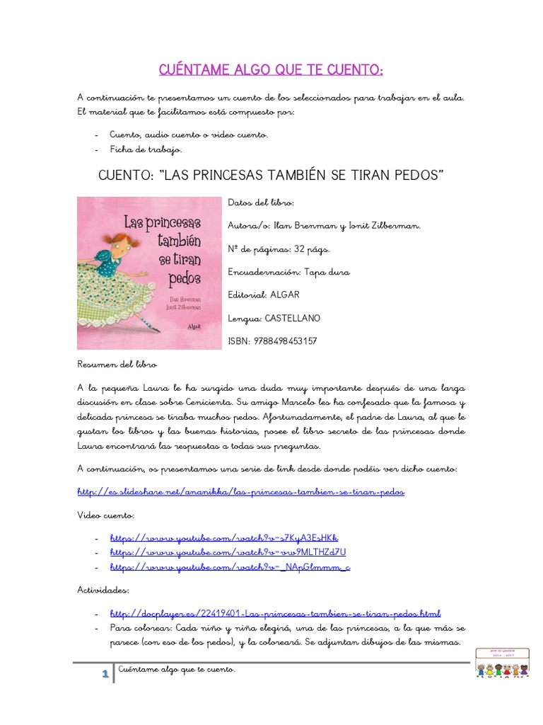 Ficha Las Princesas Tambien Se Tiran Pedos