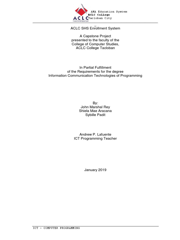 Aclc Senior High School | PDF | Databases | Information Technology