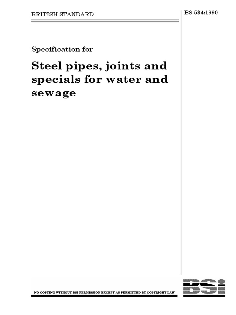 BS 534 PDF | PDF | Pipe (Fluid Conveyance) | Engineering Tolerance