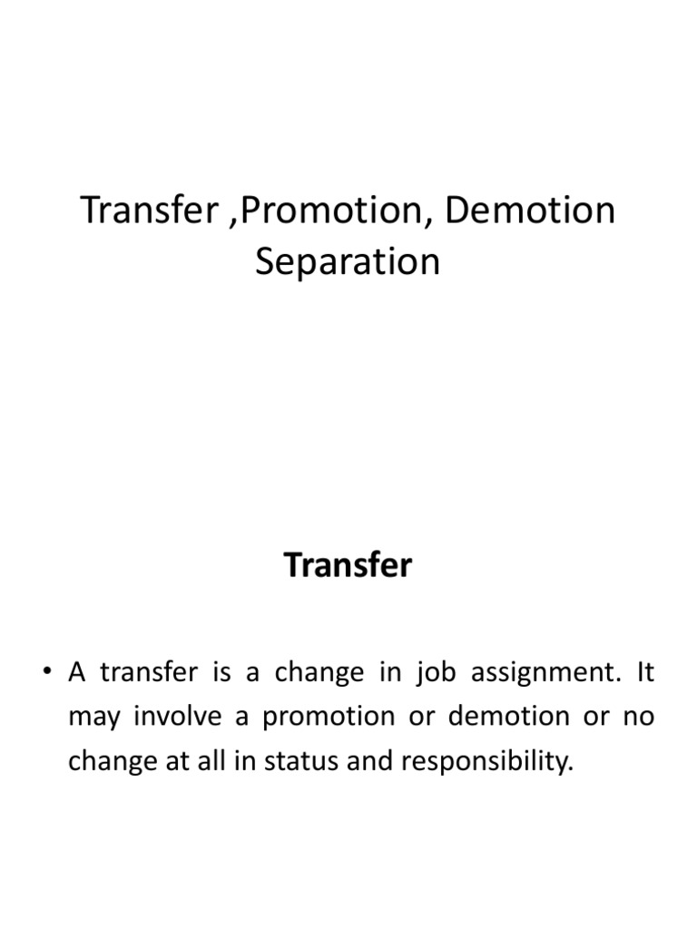 Employee Transfers, Promotions, and Demotions | PDF | Layoff | Military ...