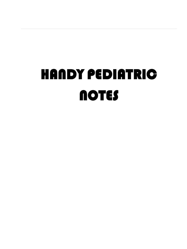 Pedia Notes Compiled | PDF | Drugs | Rtt