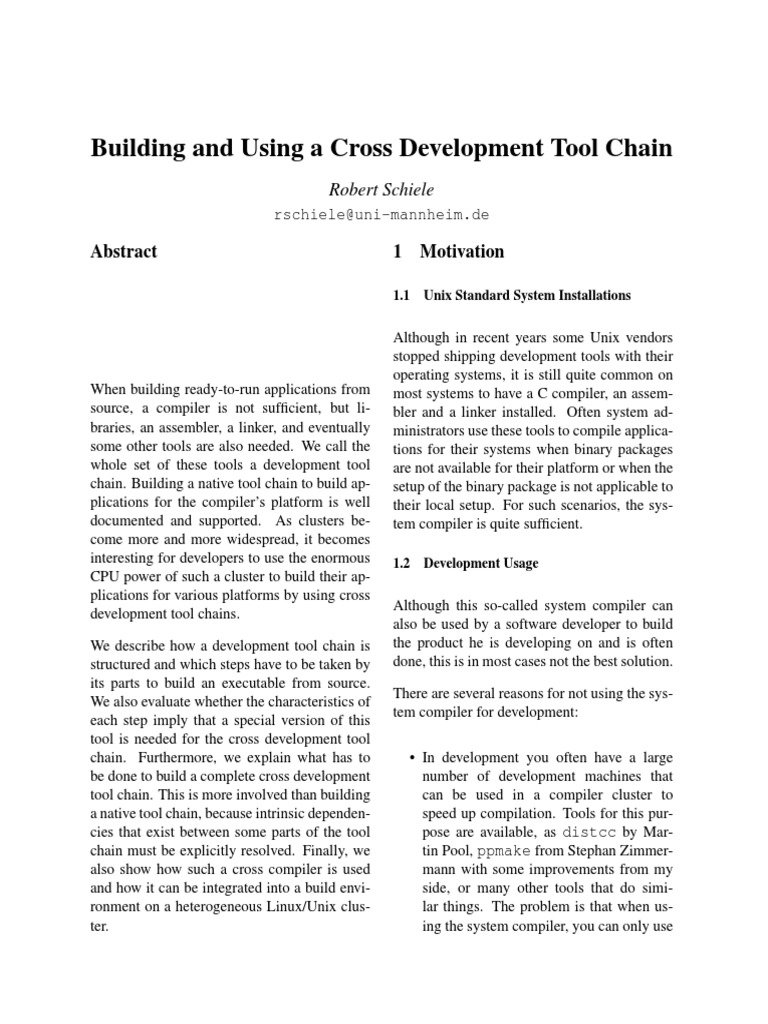 Building Cross-Platform Development Tool Chains: Understanding the ...