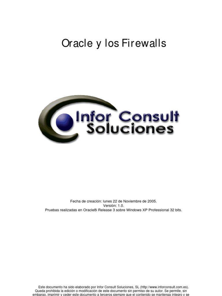 Oracle y Los Firewalls | PDF | Cortafuegos (informática) | Servidor ...