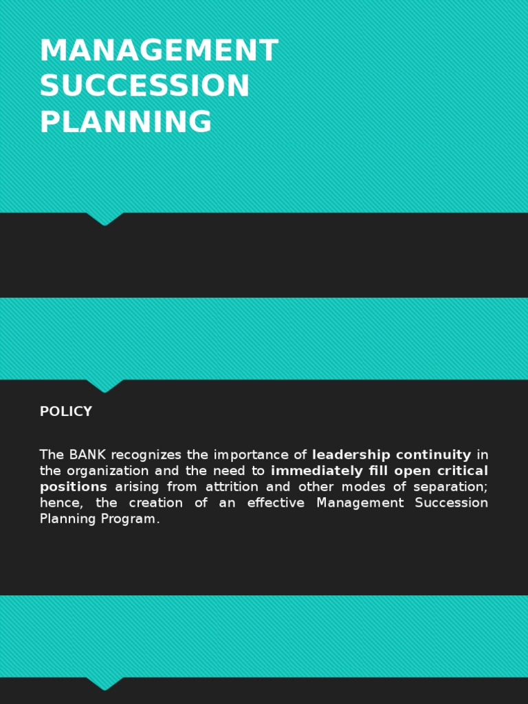 Management Succession Planning | PDF | Succession Planning | Human ...