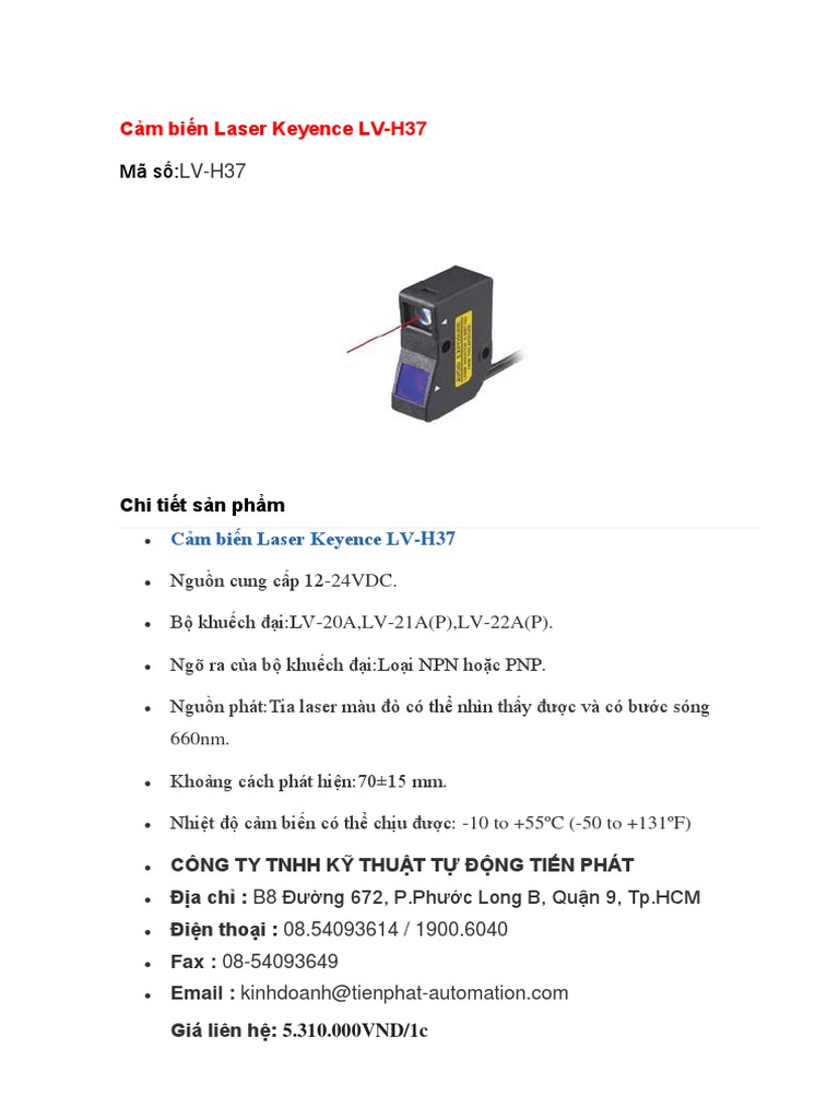 Cam Bien LV-H37 | PDF