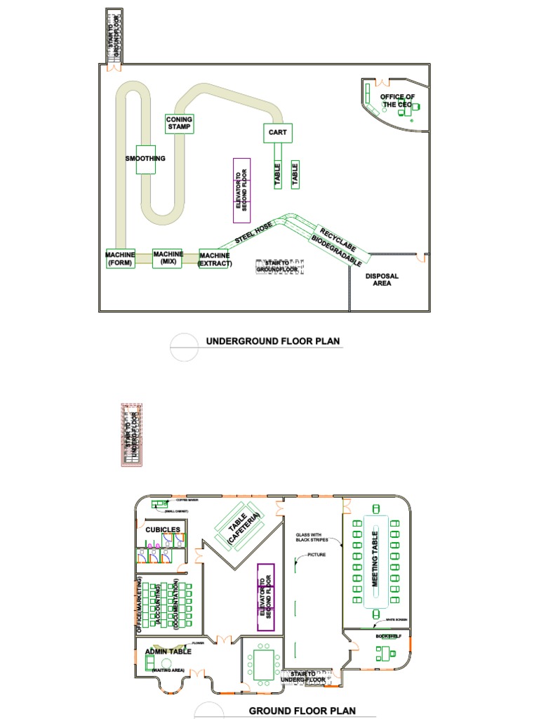 Underground and Ground Floor Plans | PDF | Nature