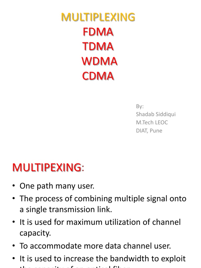 Overview of Multiplexing Techniques | PDF | Wavelength Division ...