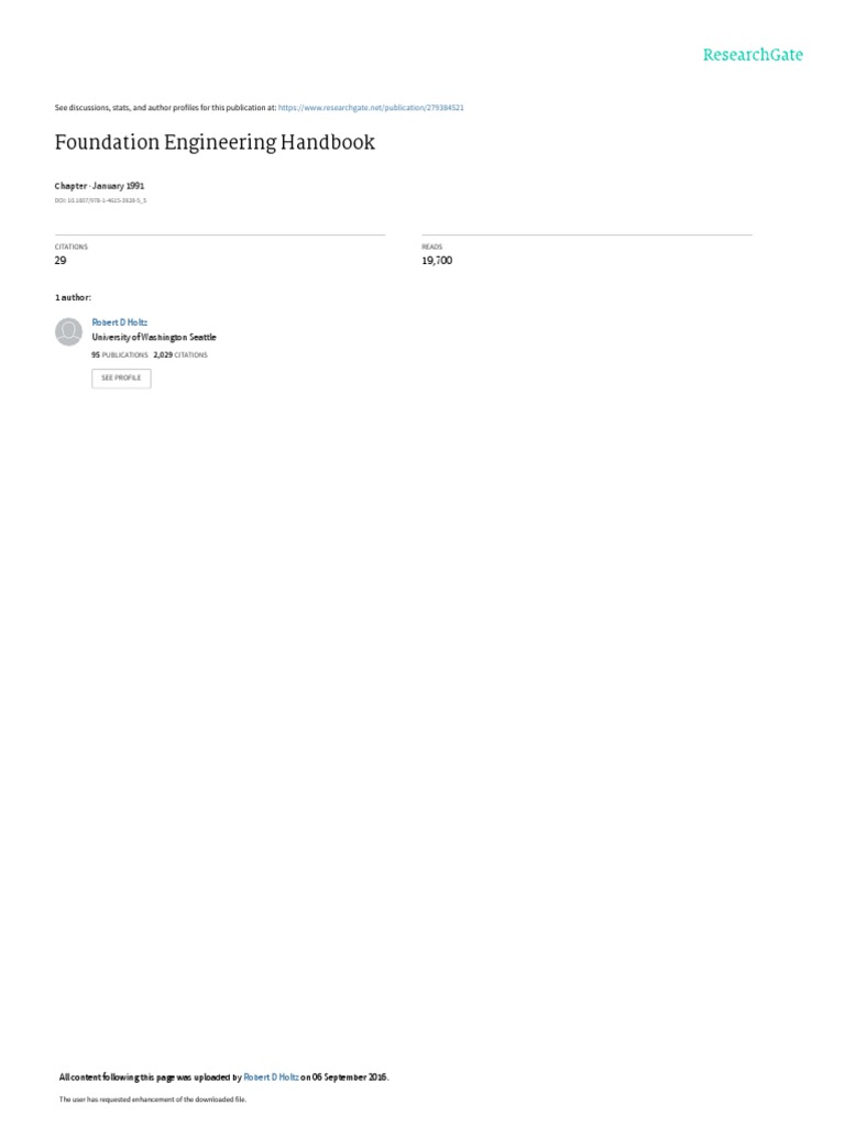 Foundation Engineering Handbook Overview | PDF