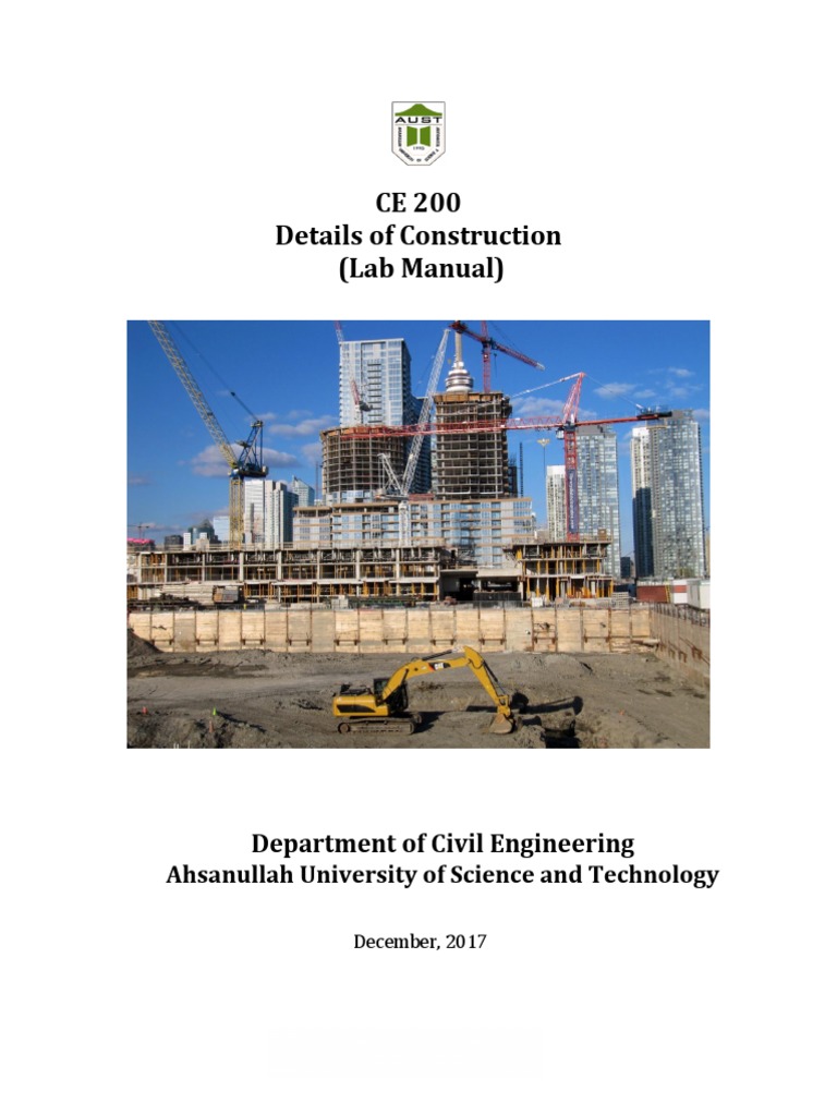 Buiding Construction Lab Manual PDF | Download Free PDF | Deep ...