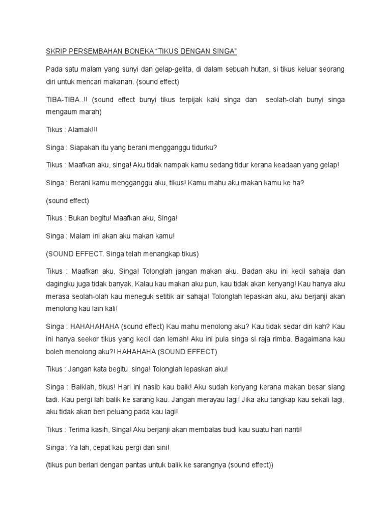 Skrip Persembahan Boneka | PDF