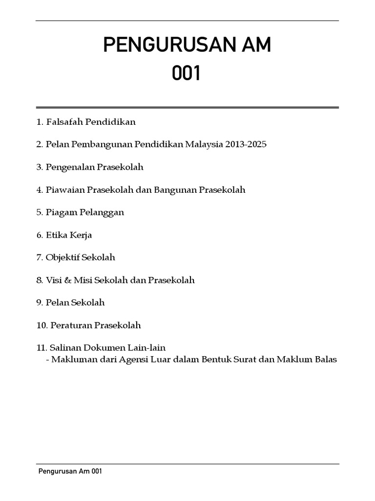 File Pengurusan Prasekolah 2018 PDF | PDF