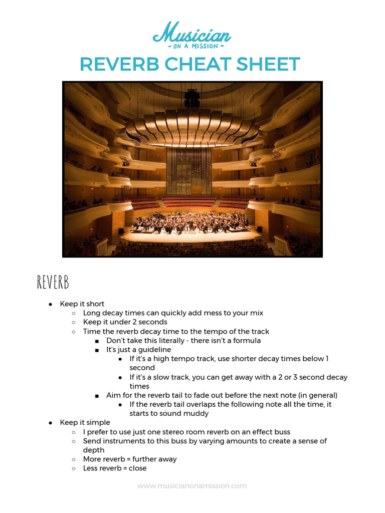 Reverb Cheat Sheet