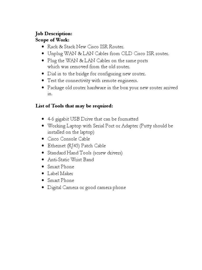 JD Network Engineer | PDF