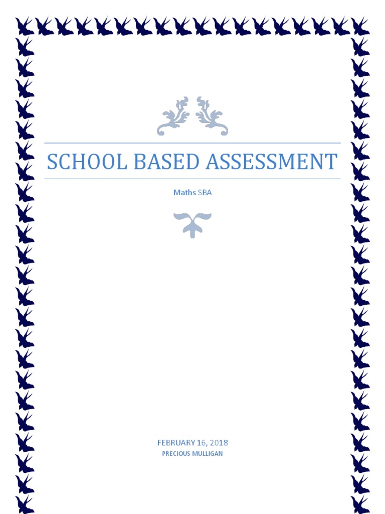 School Based Assessment: Maths SBA | PDF | Volume