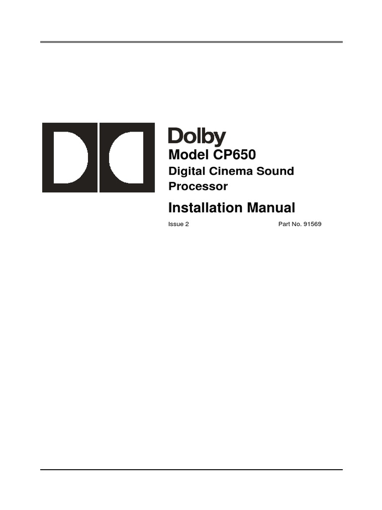 Dolby CP650 Installation Manual PDF | PDF | Ac Power Plugs And Sockets ...