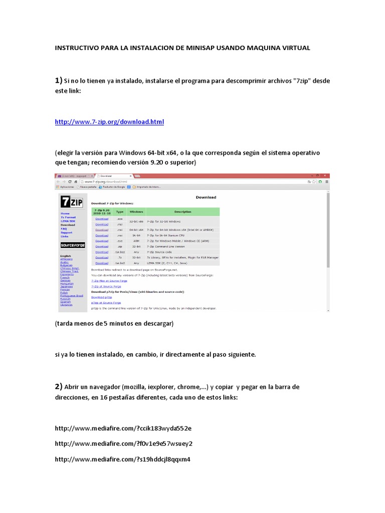 Instructivo Instalacion Minisap Con Maquina Virtual | PDF | Archivo de ...