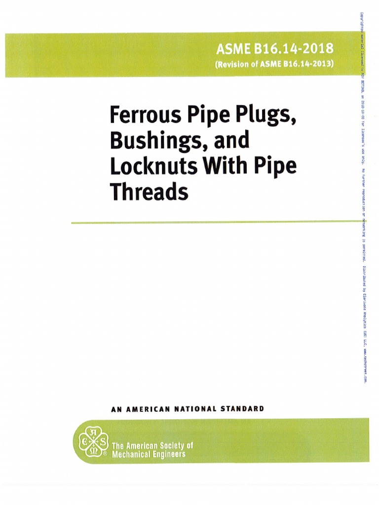 Asme B16.14 - 2018 | PDF