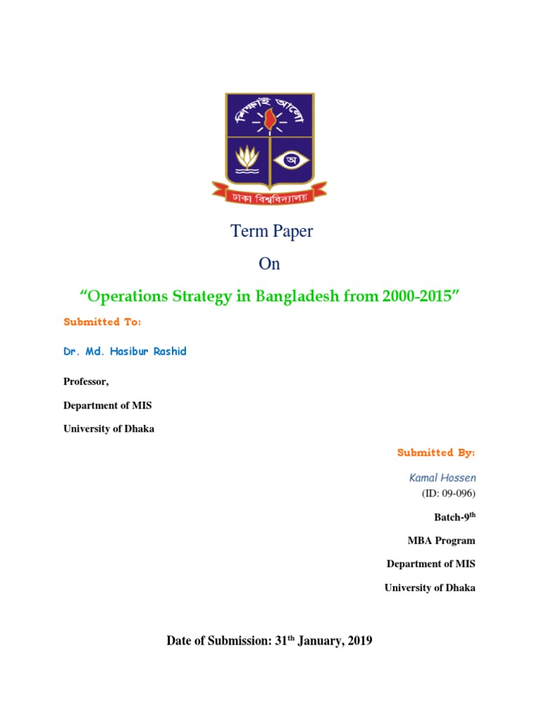 Operations Strategy in Bangladesh (2000-2015) | PDF | Operations ...