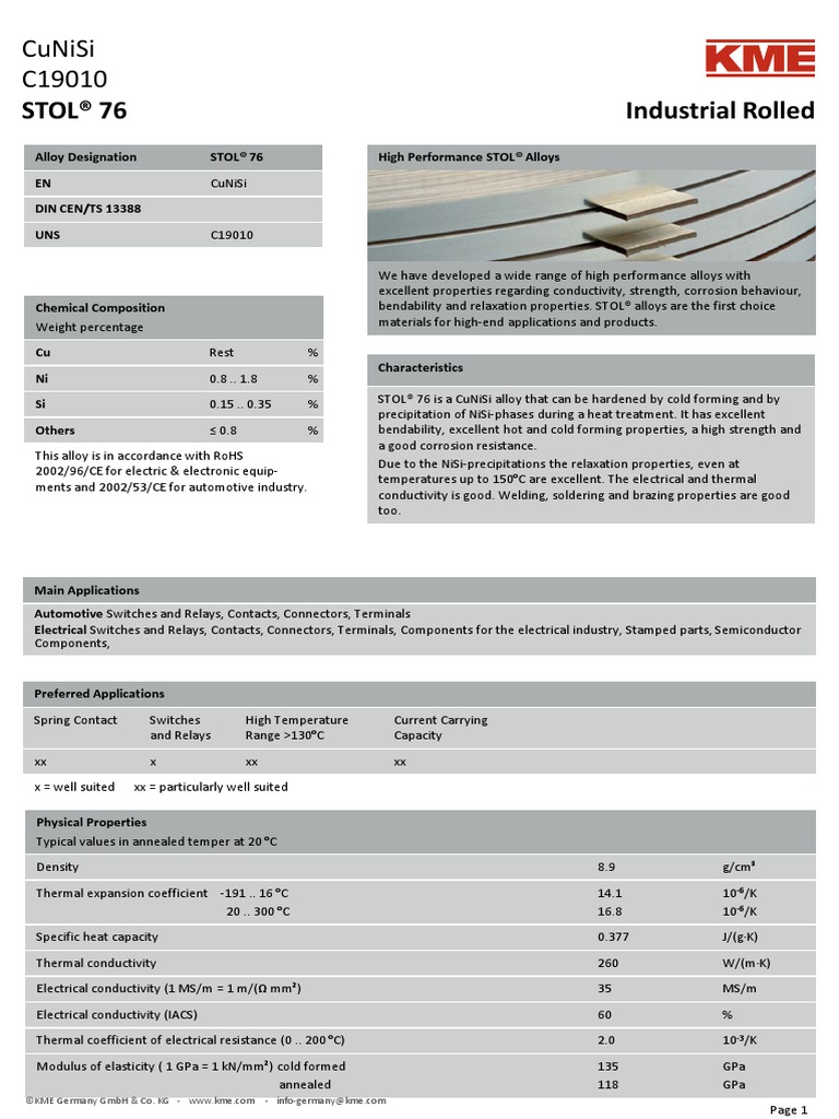 CuNiSi Alloy | PDF | Alloy | Welding