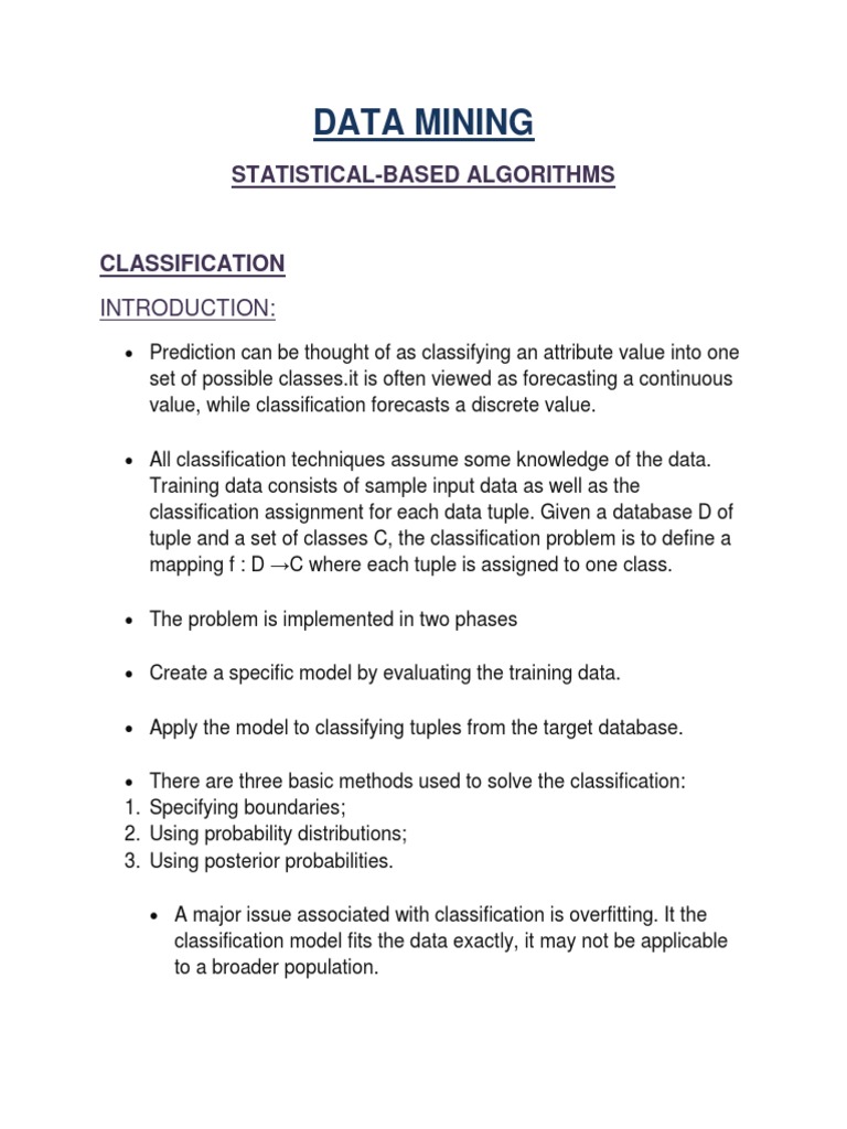 Data Mining Chapter | PDF | Statistical Classification | Logistic ...