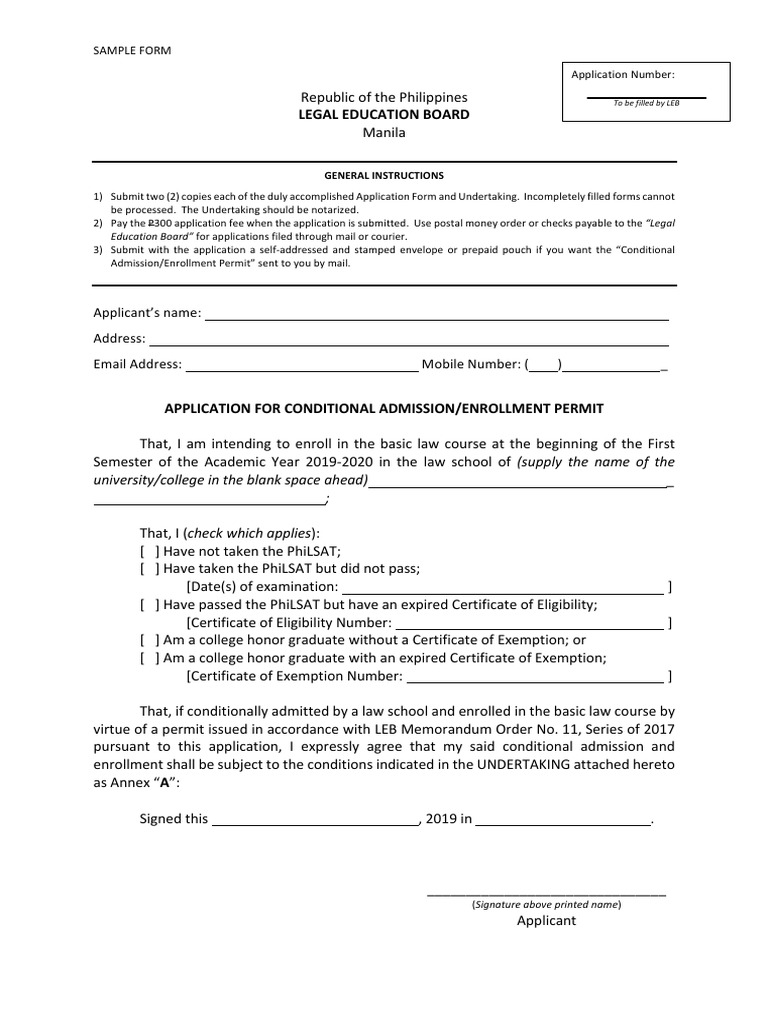 Conditional Admission Forms 2019 PDF | PDF | Legal Education | Law School