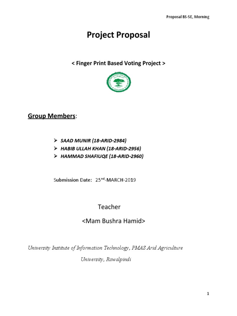 Project Proposal | PDF | Fingerprint | Voting