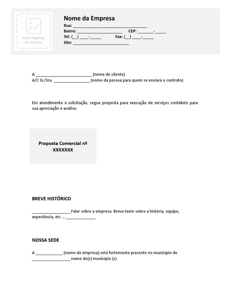 Modelo Proposta | PDF | Escrituração contábil | Férias trabalhistas