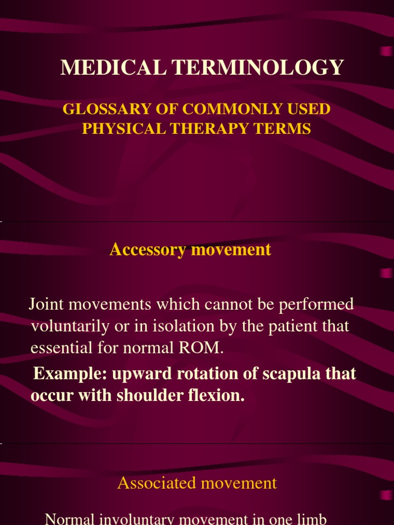 Lecture 4 Medical Terminology PDF | PDF | Knee | Joint