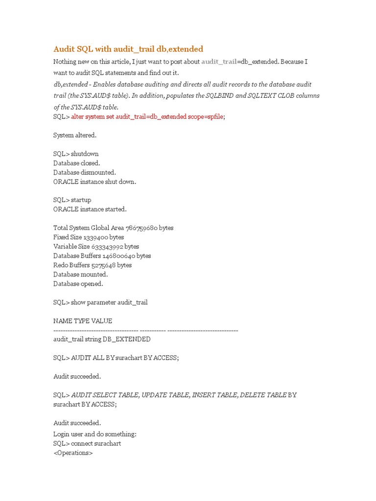 Audit SQL With Audit | PDF