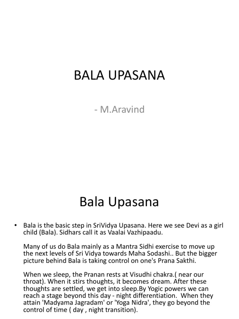 Bala Upasana | PDF | Religion & Spirituality
