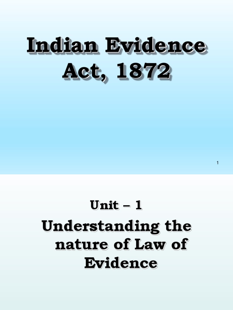 Evidence - Unit 1 | Download Free PDF | Evidence (Law) | Evidence