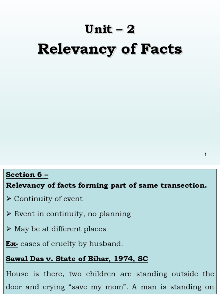 Evidence - Unit 2 | PDF | Evidence | Lawsuit