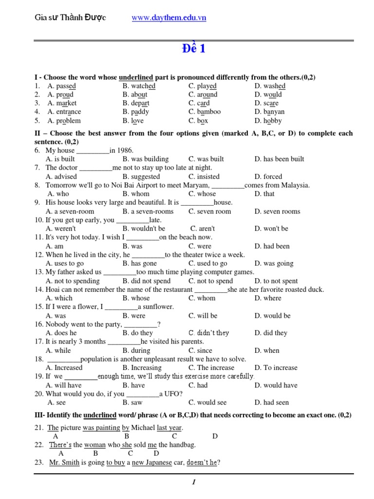 10 de Hi Tieng Anh Hki 10 de Hi Tieng Anh Hki | PDF | Supermarket