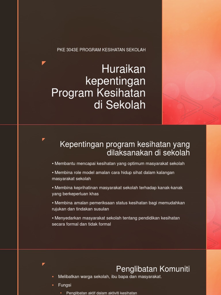 Kepentingan Program Kesihatan Sekolah | PDF
