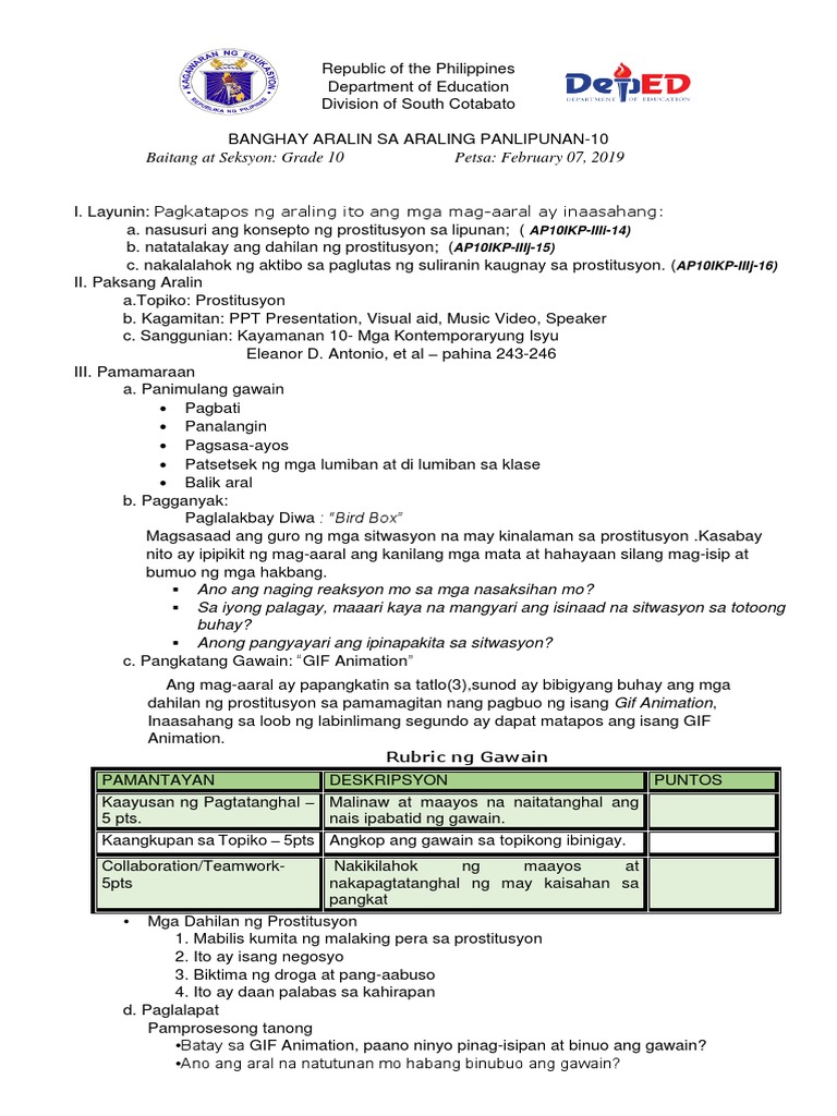 Learning Plan Sample 4as | PDF